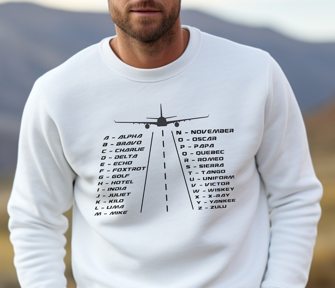 Pilot Alphabet Crewneck Sweatshirt, Aviation Sweatshirts, Pilot Gifts ...