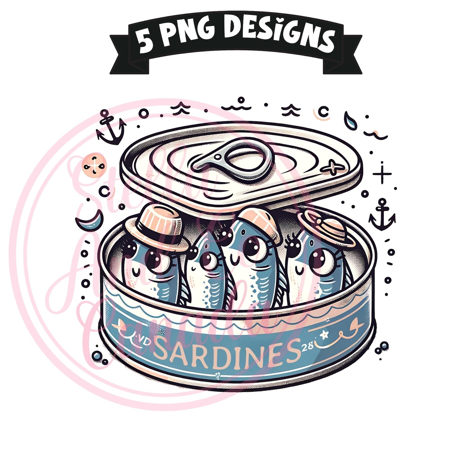 Sardine Funny Fish PNG Designs, Vintage Sardine Tinned Fish Sardine ...