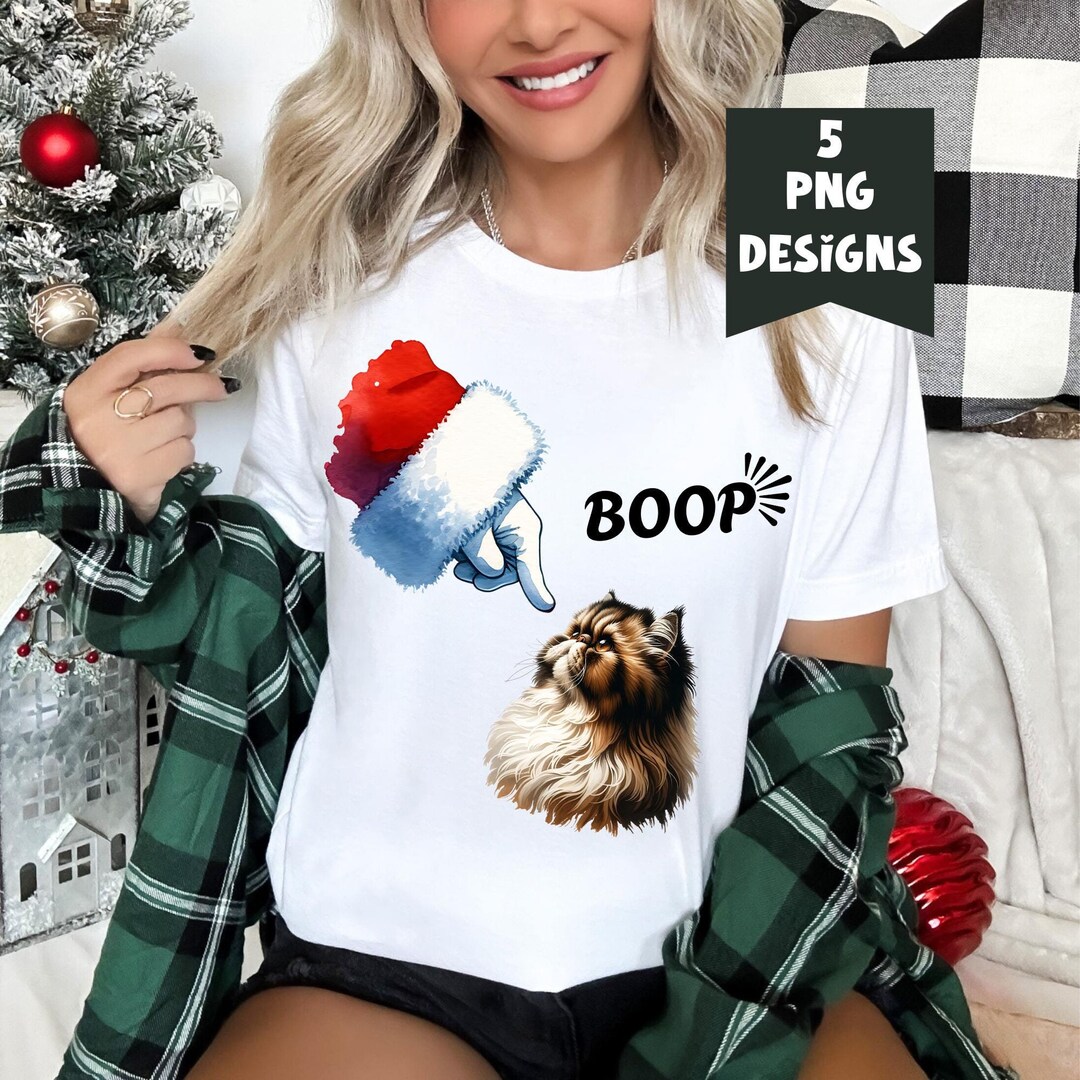 Funny Santa Cat Christmas PNG, Bond Hand PNG, Boop Christmas ...