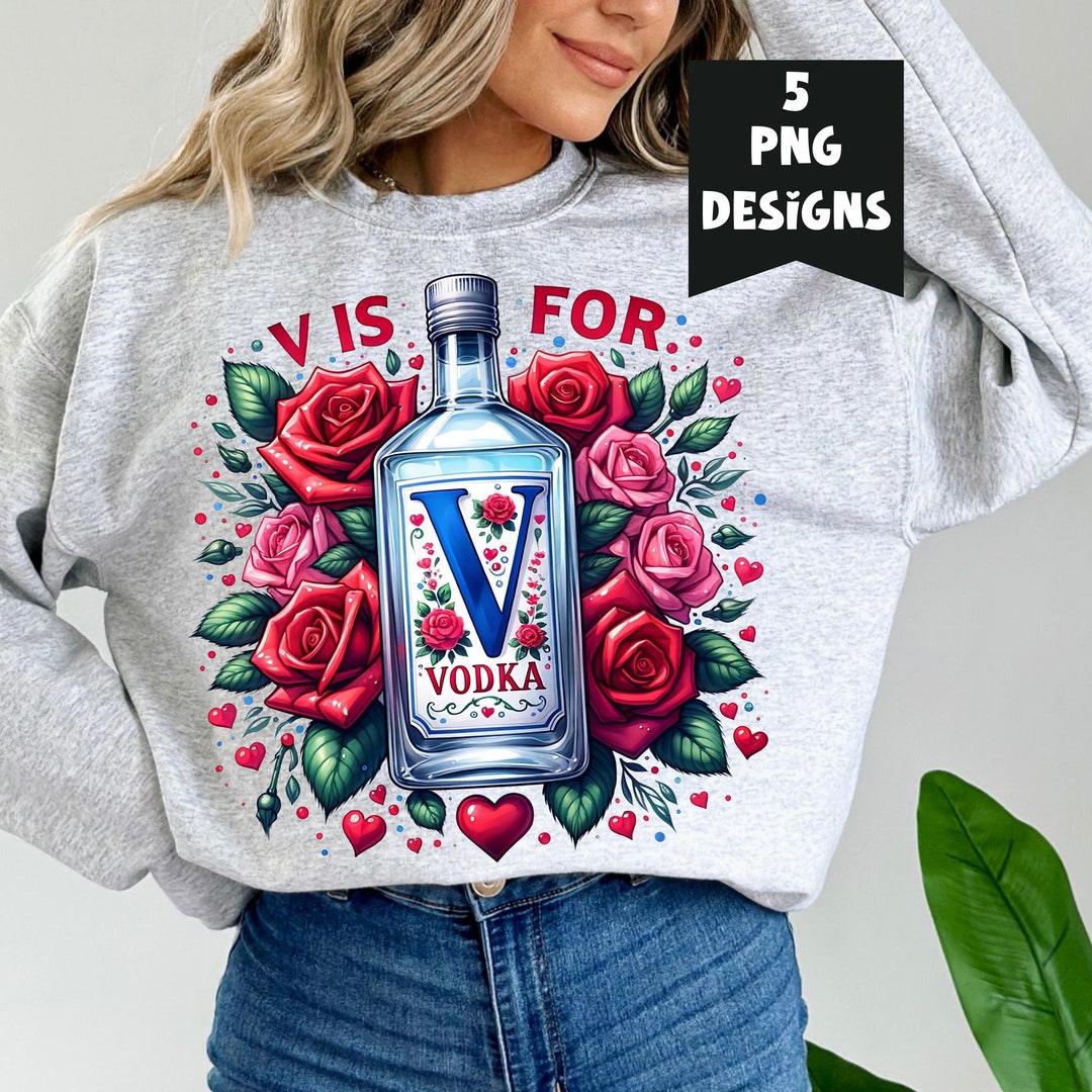 V is for Vodka Anti Valentine Png, Trendy Valentine Png, Funny Drinking ...