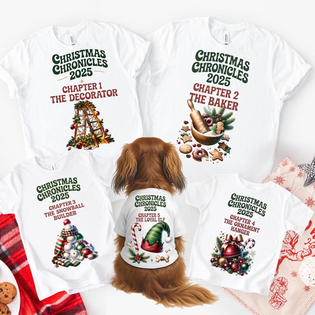 Family Christmas Shirts PNG Sublimation Bundle, Matching Holiday Roles ...