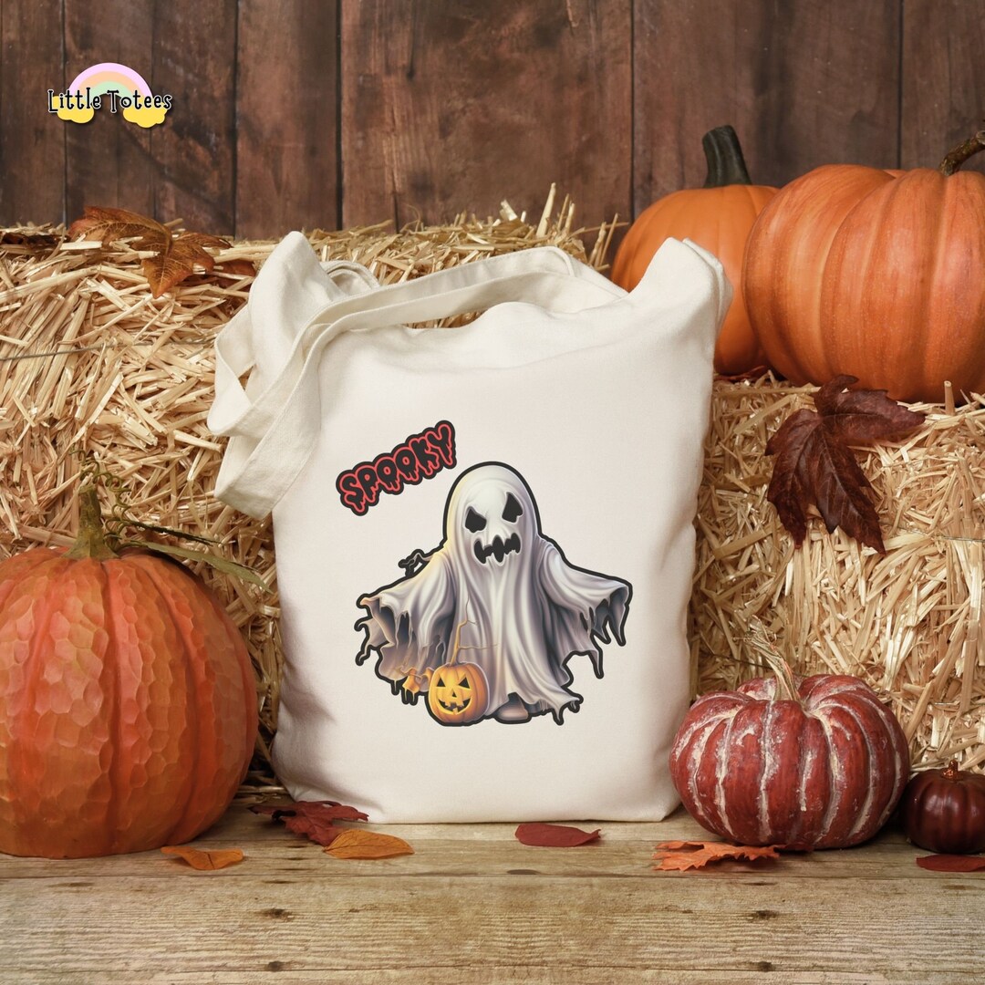 Spooky Kids Halloween Ghost Tote Bag, Halloween Goodie Bag A Horror ...