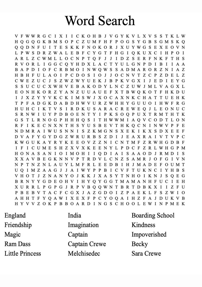 A Little Princess Workbook: Study Guide Reading - Etsy