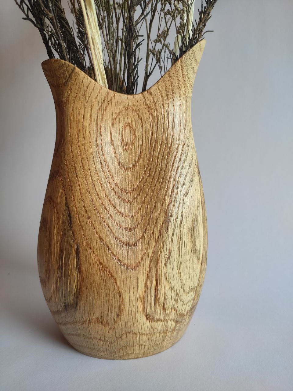 Oak Vase Wooden Vase Dried Flower Vase Wooden Floral - Etsy
