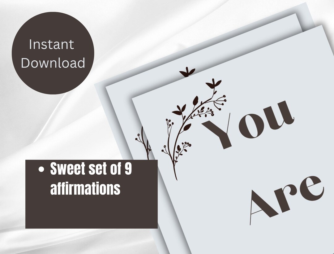 Affirmations Printable PDF Download 9 Individual 4x6 Size - Etsy