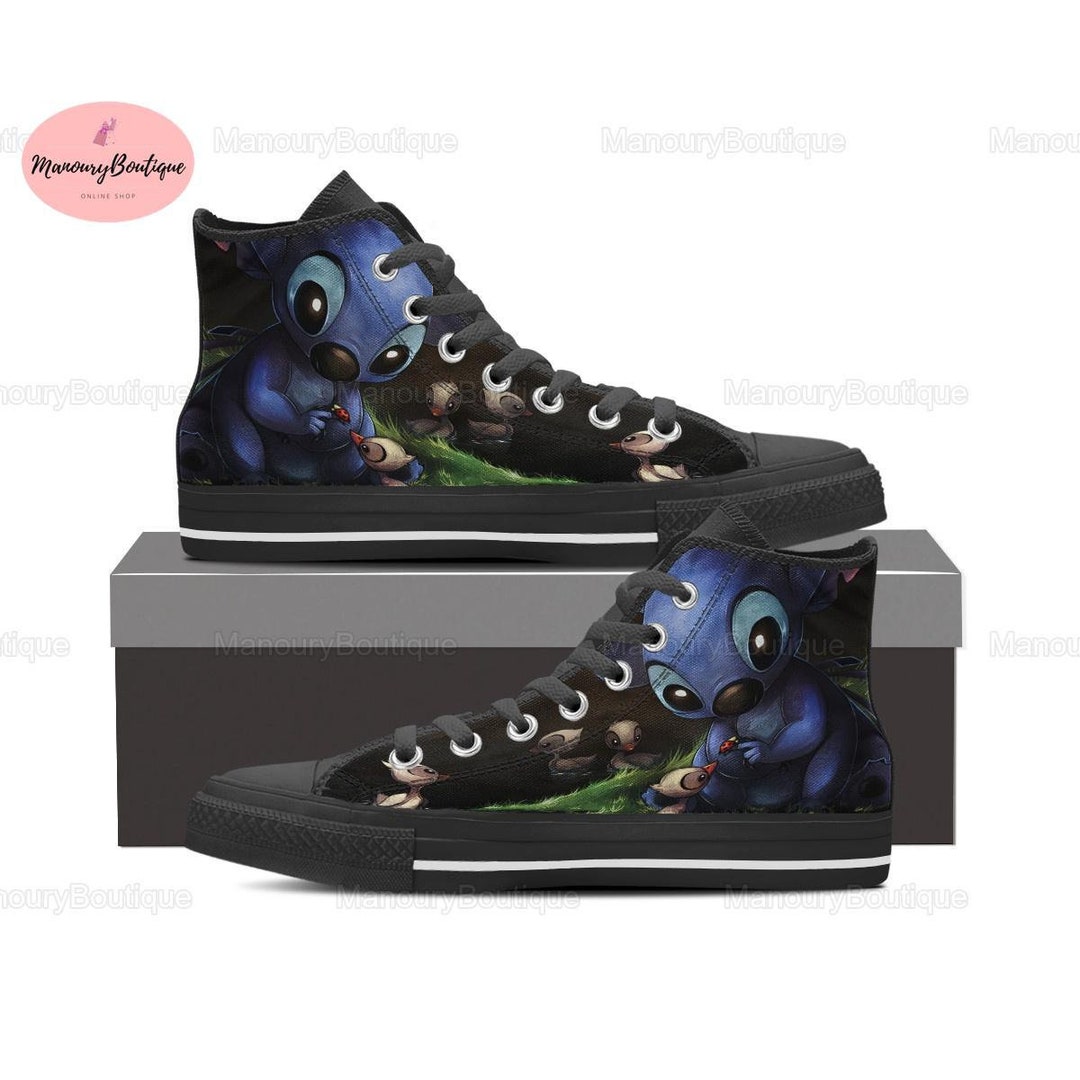 Stitch Sneakers Stitch Shoes Stitch High Top Shoes Lilo - Etsy