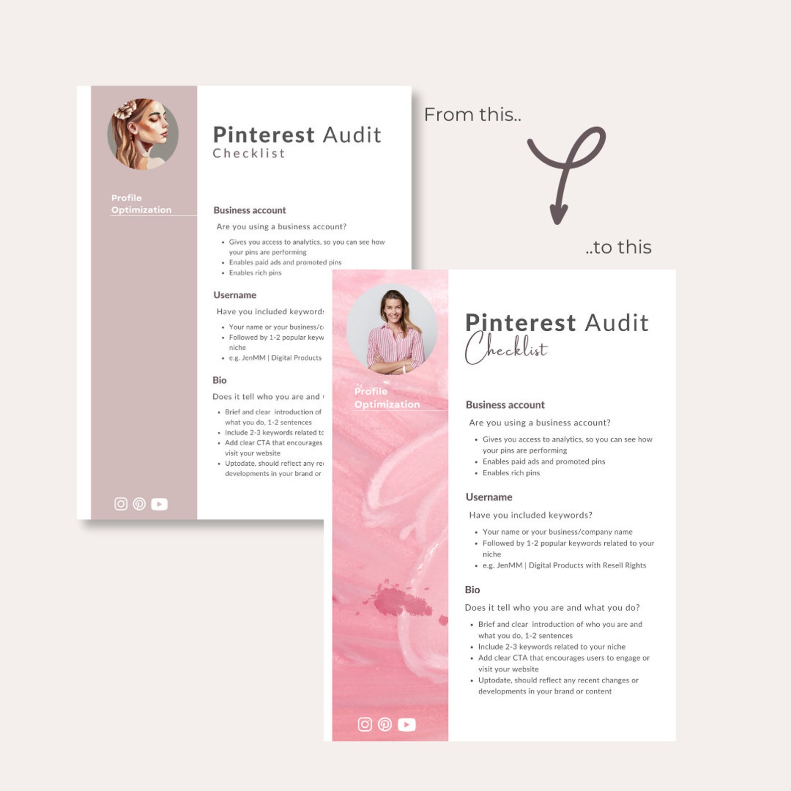 PLR Pinterest Audit Checklist, PLR Templates, Pinterest Template, Lead ...