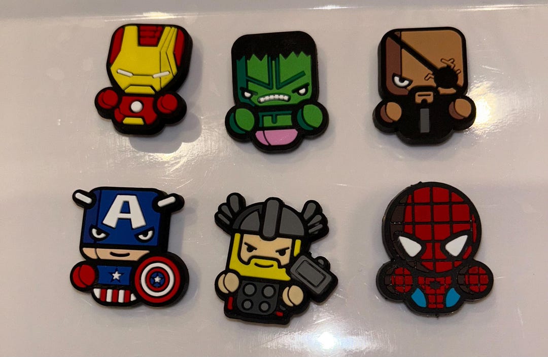 Bundle of 6 Super Hero Croc Charms - Etsy