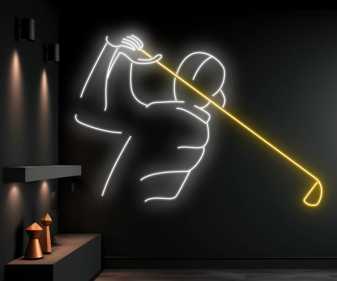 Man Playing Golf Neon Sign Custom Golf Led Sign Custom Golf - Etsy