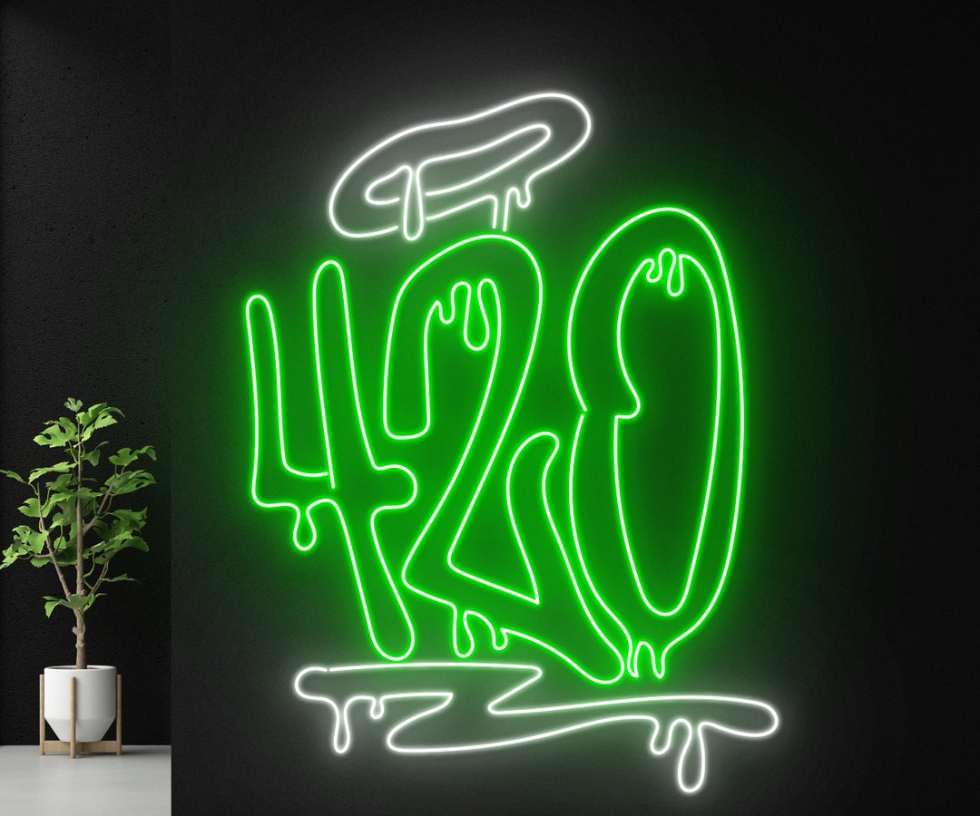 420 Weed Leaf Smoking Neon Sign Smoking Machine Led Sign - Etsy
