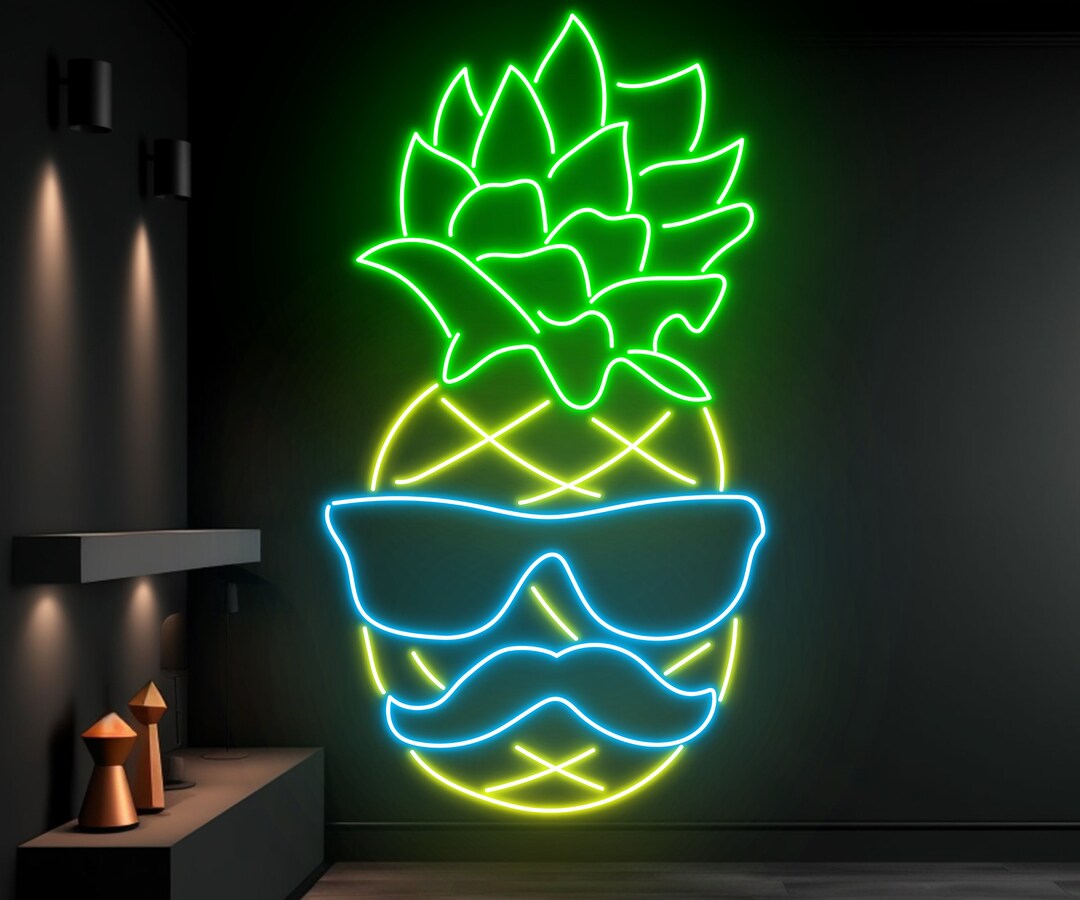 Pineapple Wearing Glasses Neon Sign Cool Pineapple Led Sign - Etsy