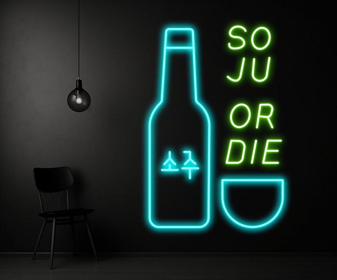 Soju or Die Neon Sign Soju Logo Neon Led Sign Bar Club Soju - Etsy Canada