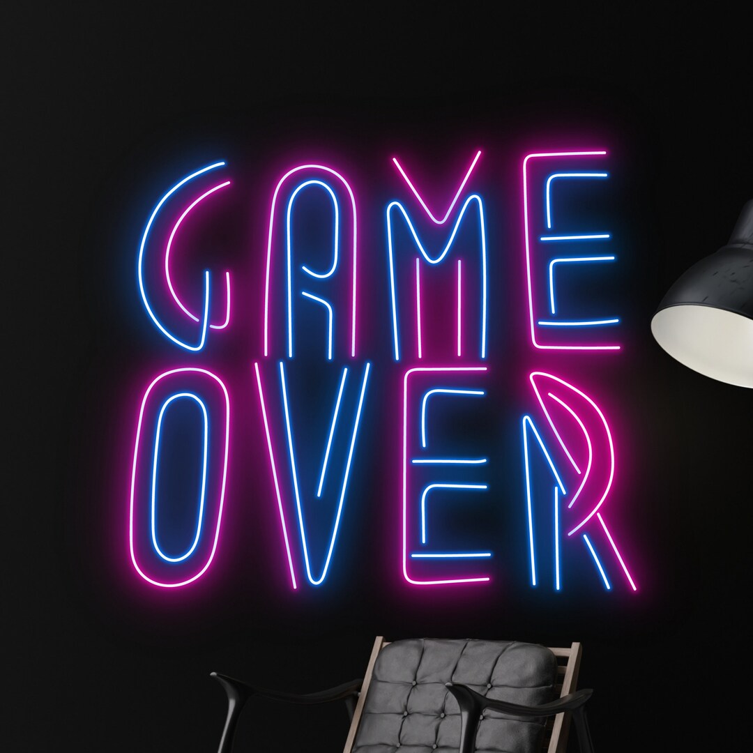 Game Over Neon Sign Game Arcade Neon Led Sign Arcade Room Etsy
