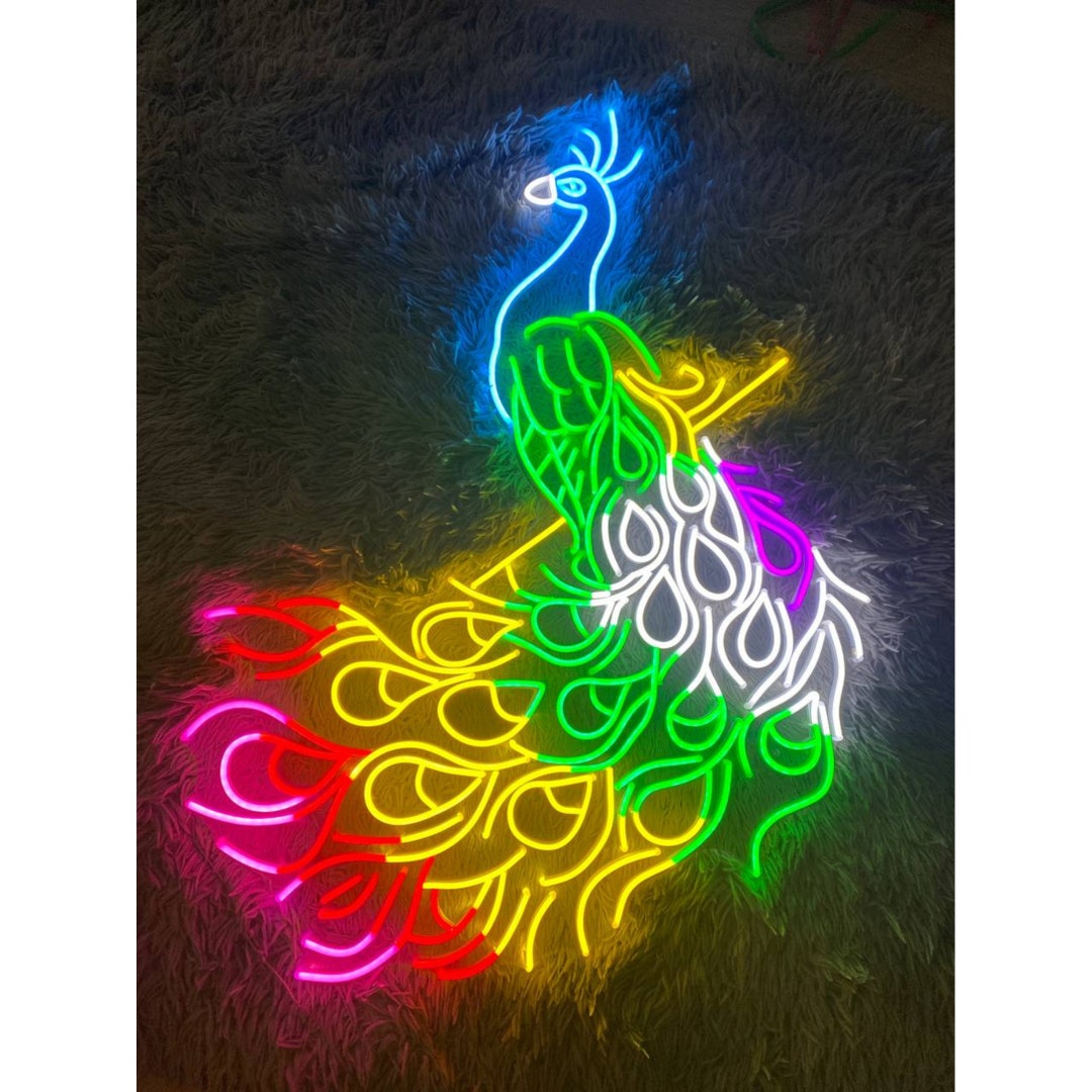 Peacock Neon Sign Animal Peacock Led Sign Peacock Custom - Etsy