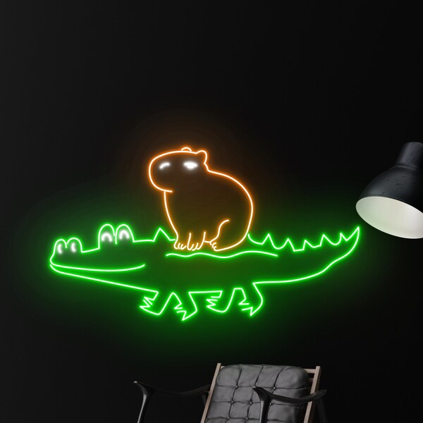 Neon Sign Crocodile - Etsy
