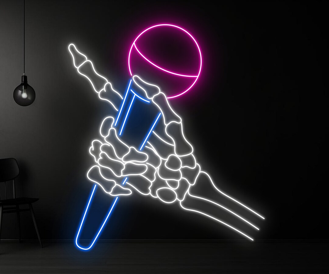 Skeleton Hand Hold Micro Neon Sign Skeleton Karaoke Led Sign - Etsy