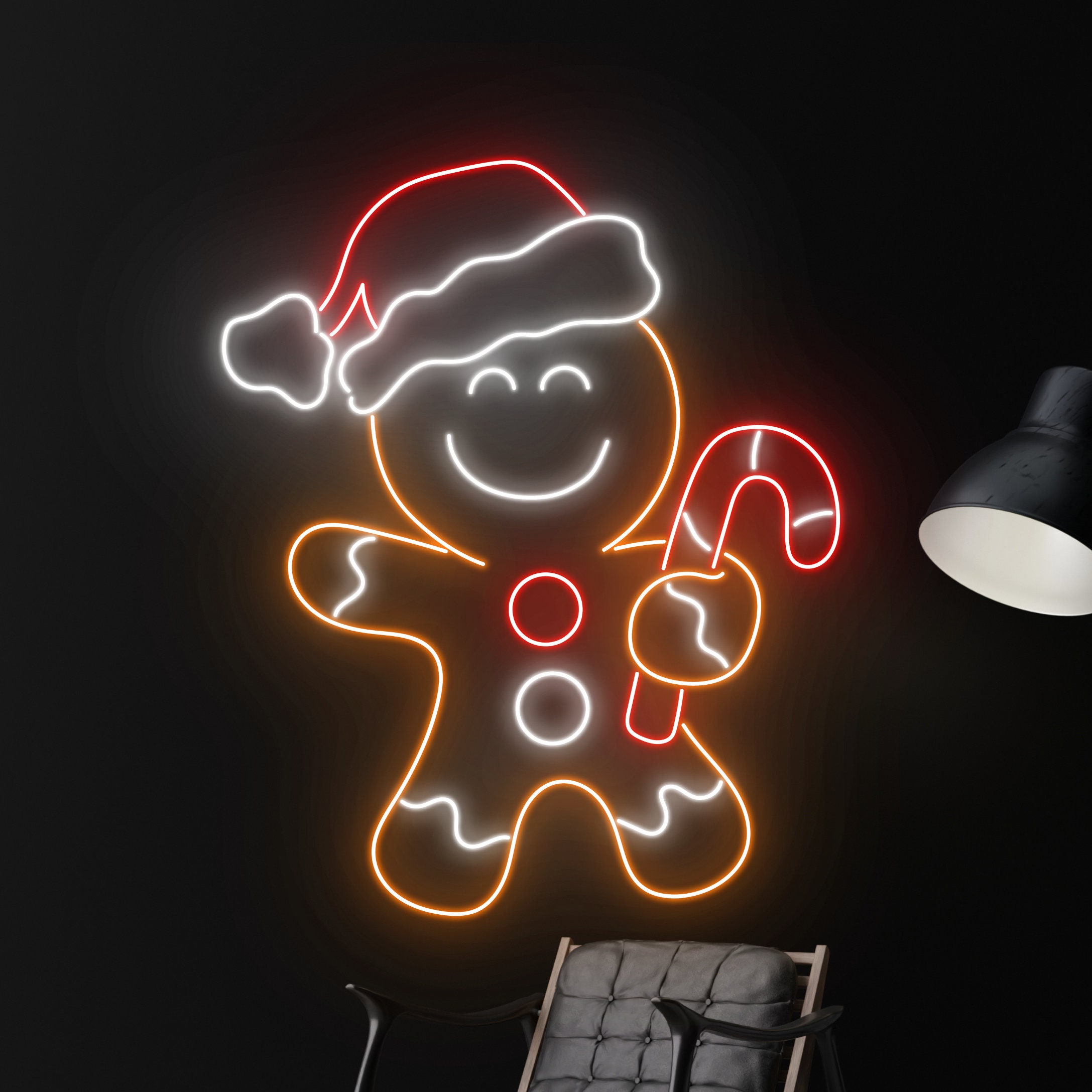 Gingerbread Man Neon Sign Custom Christmas Light Decor Funny - Etsy