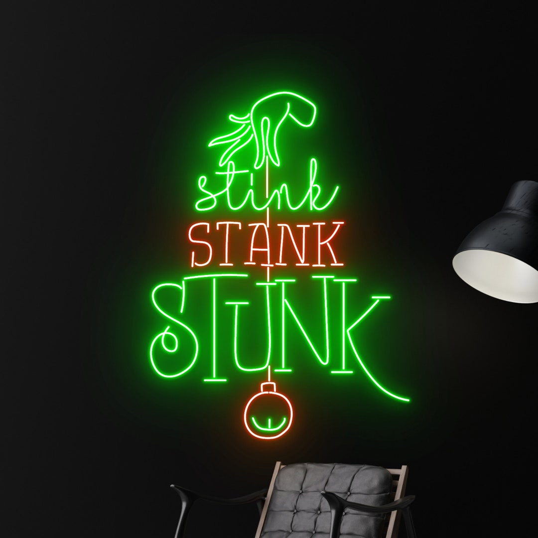 Stink Stank Stunk Neon Sign Grinch Hand Neon Sign Grinch - Etsy