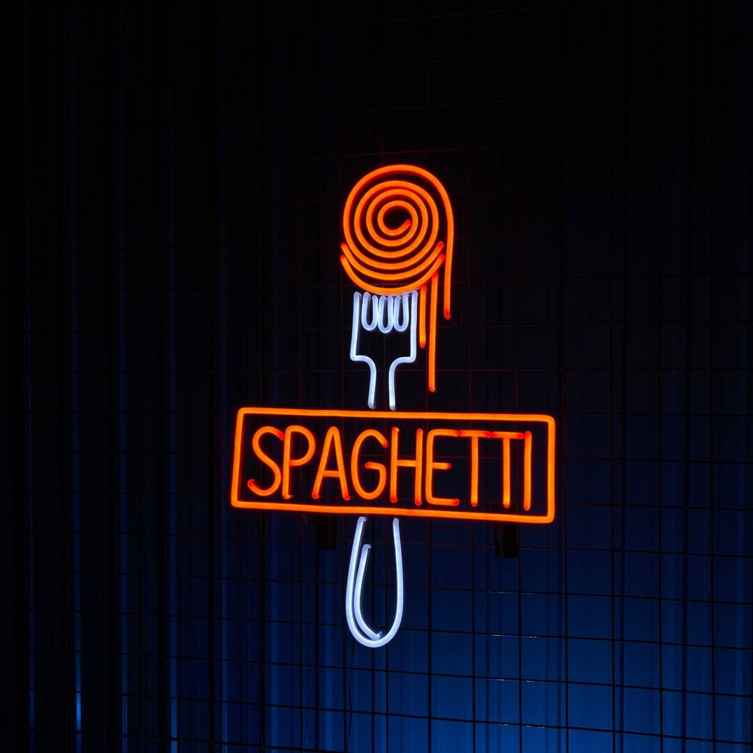 Spaghetti Logo Restaurant Neon Sign Spaghetti Neon Led Sign - Etsy
