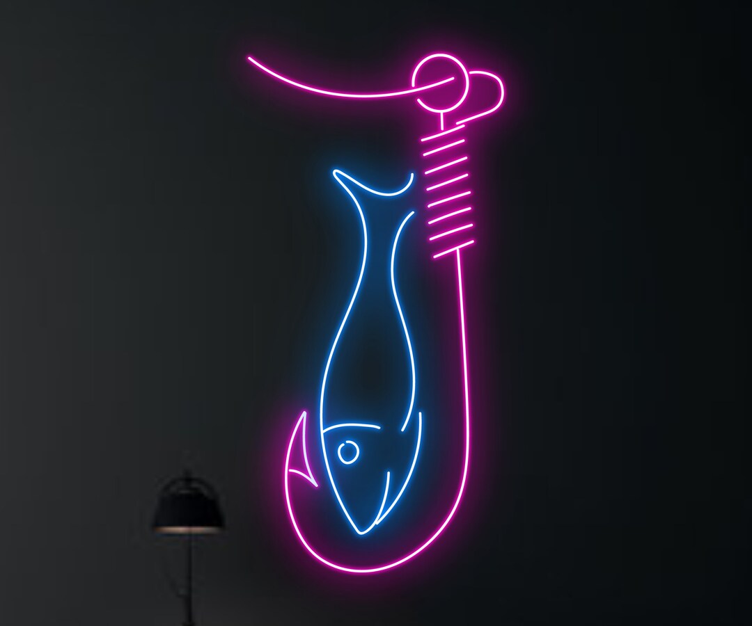 Fishing Neon Sign Fishing Led Sign Sea Animal Lover Neon - Etsy