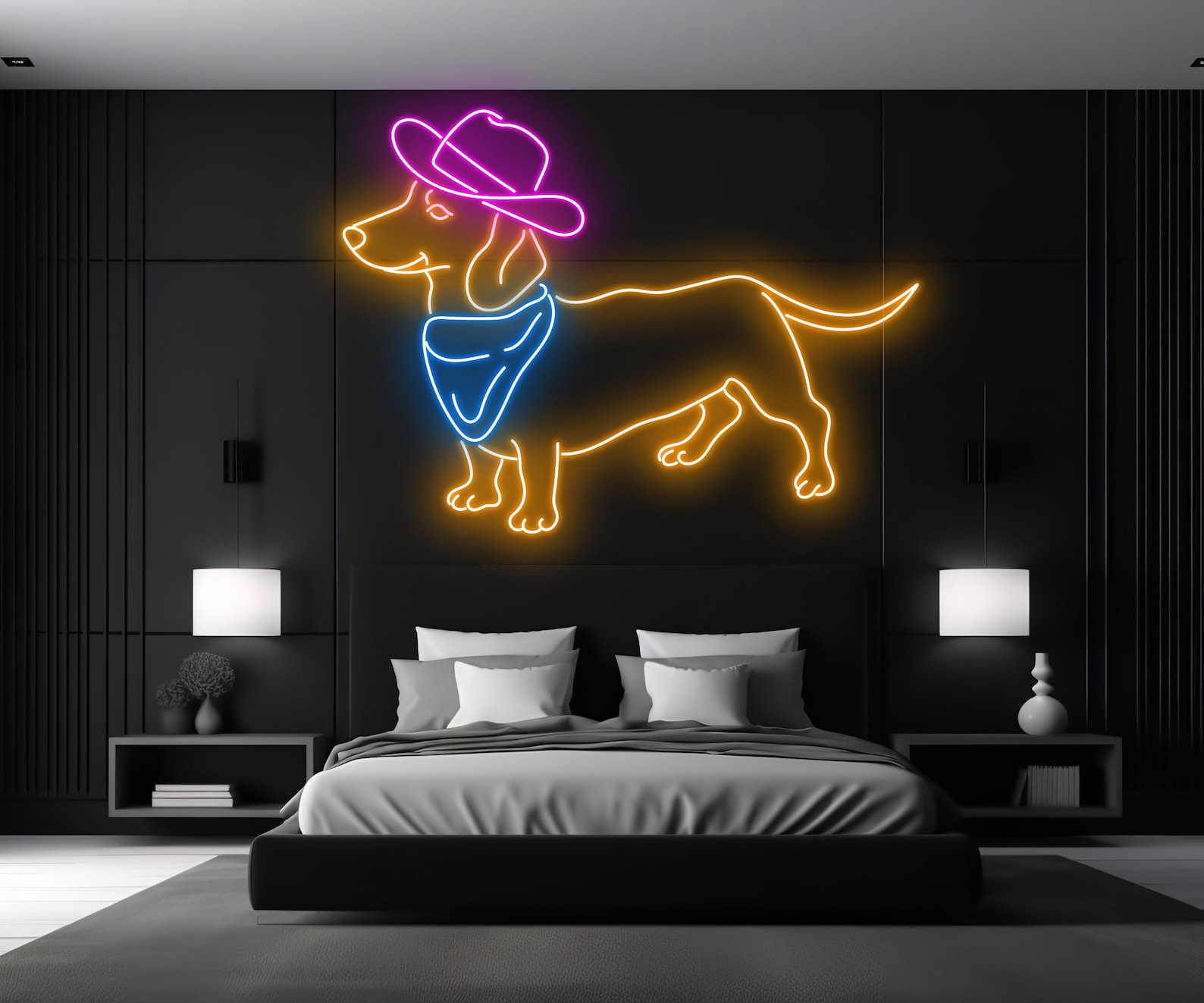 Labrador Cowboy Neon Sign Labrador Cowboy Led Sign Cute Dog - Etsy