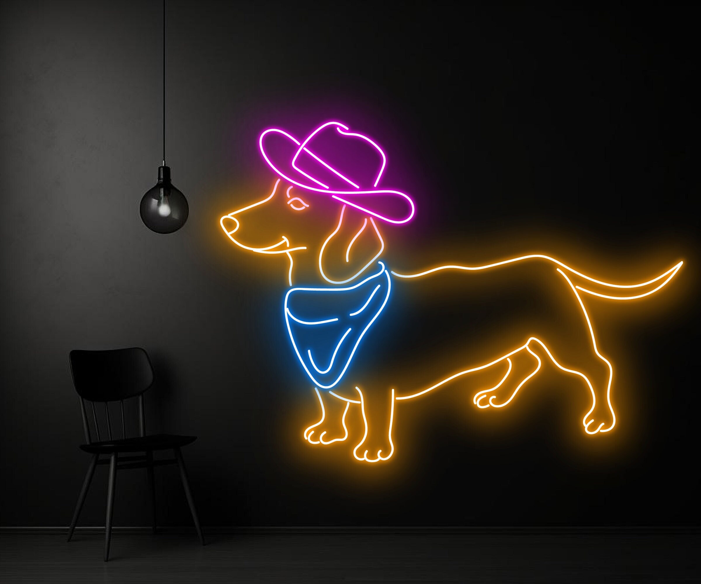 Labrador Cowboy Neon Sign Labrador Cowboy Led Sign Cute Dog - Etsy