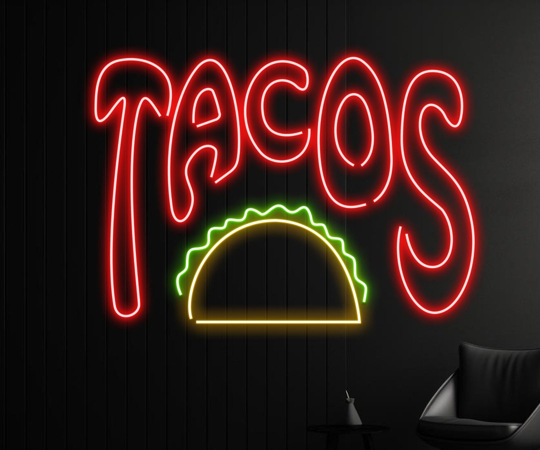 Tacos Mexican Food Restaurant Neon Sign Tacos Led Sign - Etsy