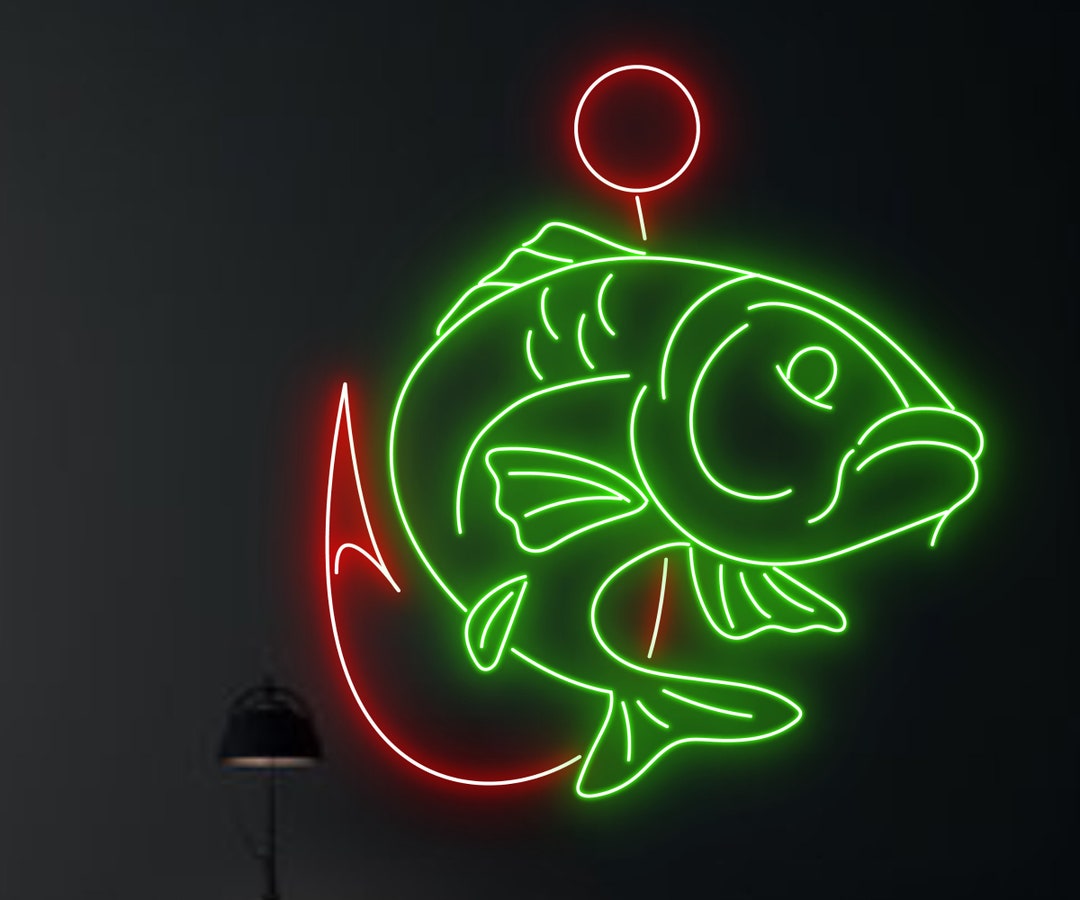 Fishing Neon Sign Fishing Led Sign Sea Animal Lover Neon - Etsy