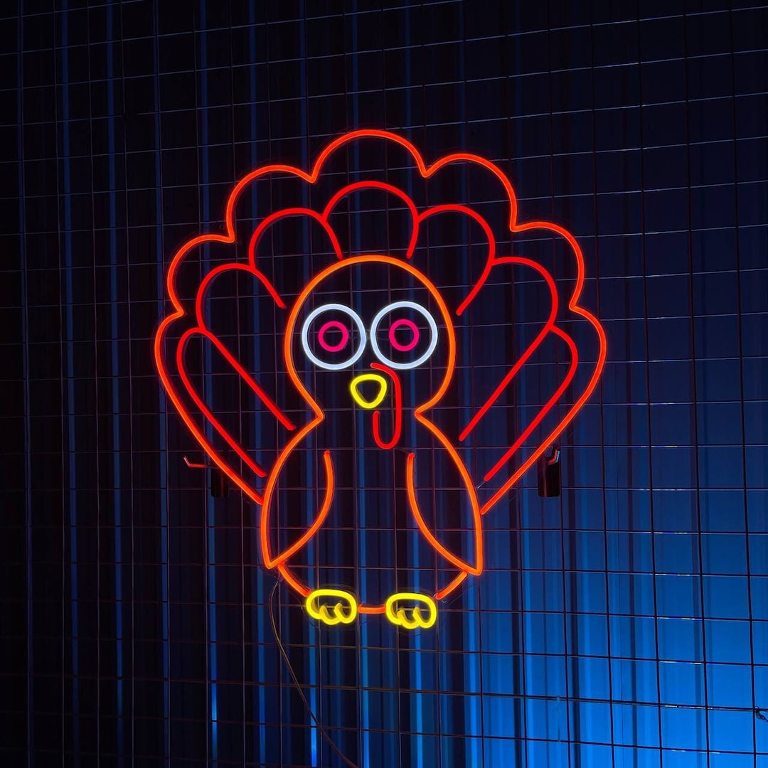 Turkey Neon Sign Turkey Led Sign Turkey Thanksgiving Neon - Etsy