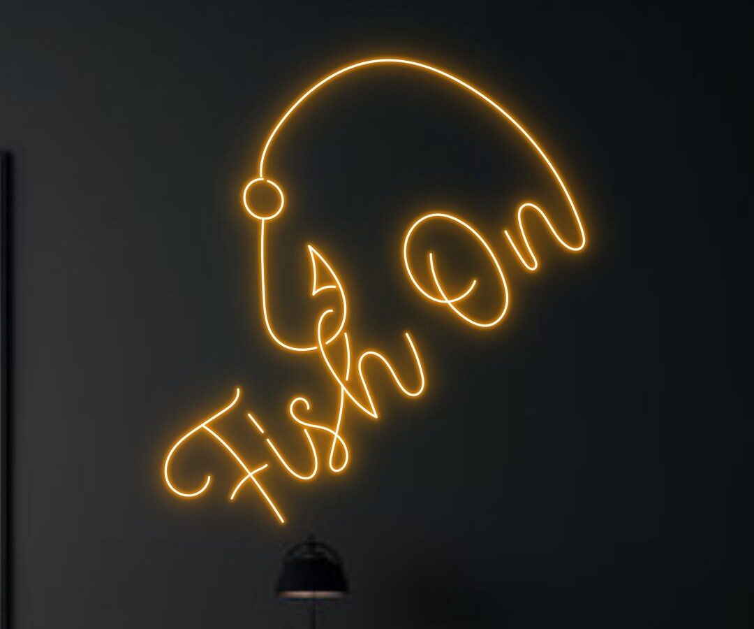Fish on Neon Sign Fishing Led Sign Sea Animal Lover Neon - Etsy
