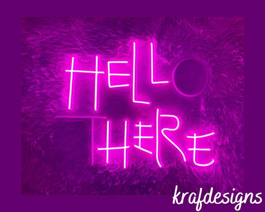 Hello There Neon Sign Hell Here Neon Sign Halloween Quote - Etsy