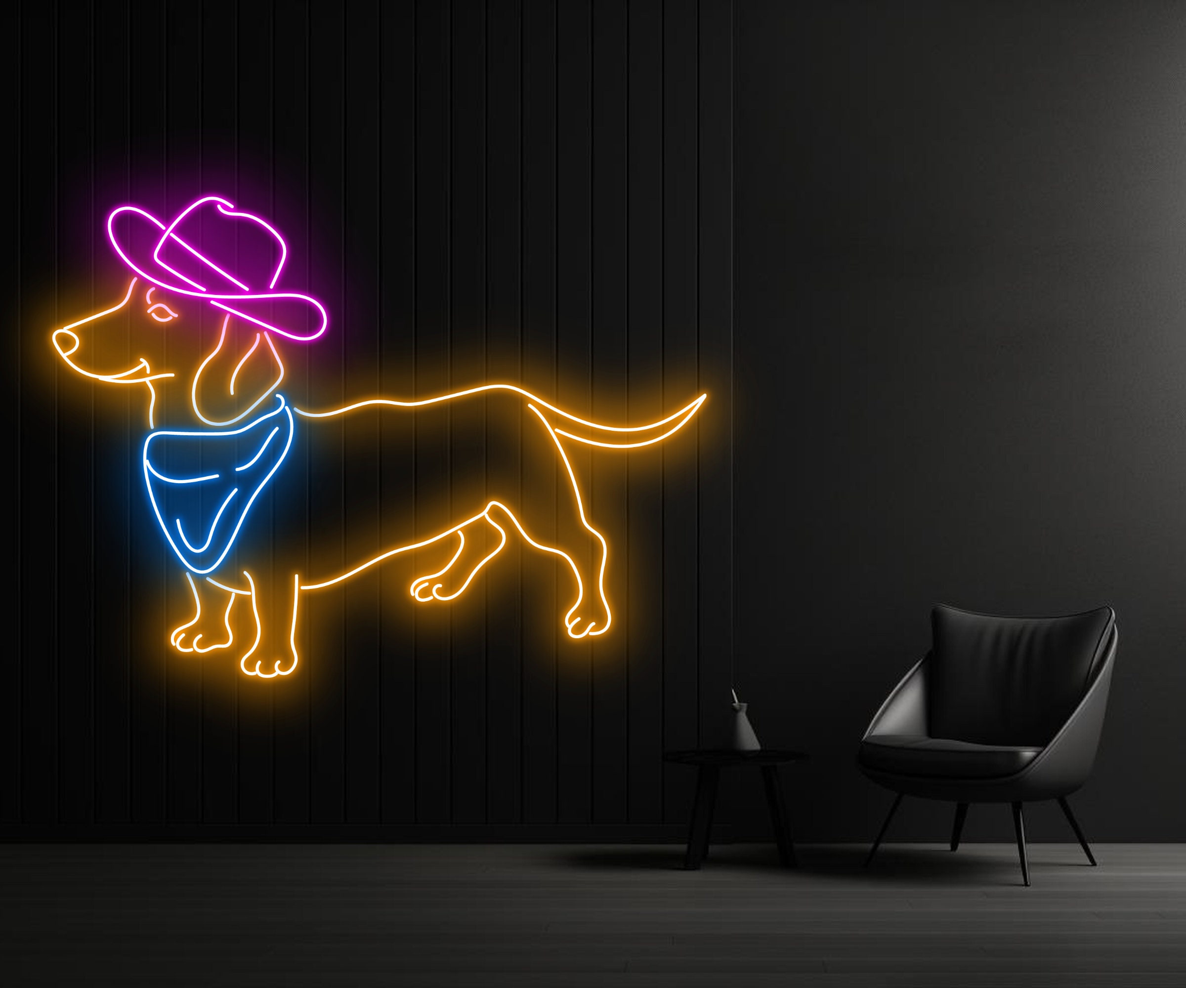 Labrador Cowboy Neon Sign Labrador Cowboy Led Sign Cute Dog - Etsy