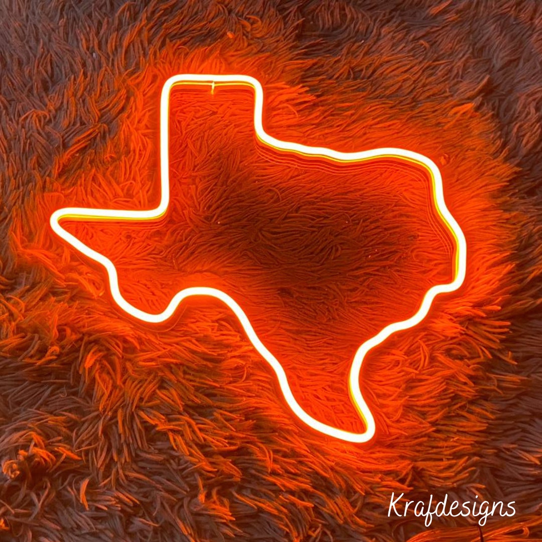 Texas Outline State Neon Sign, Texas Neon Light, Texas Outline Led Sign ...