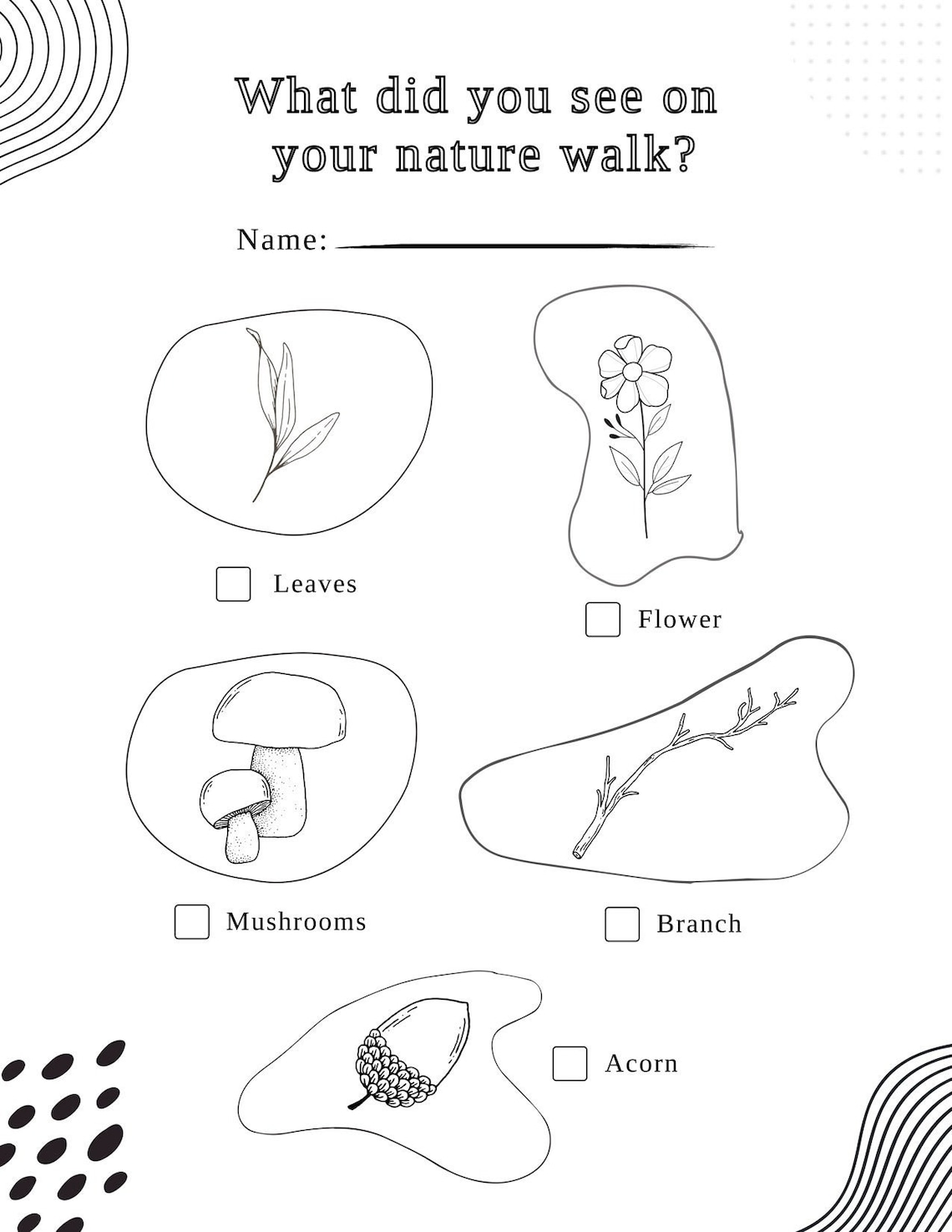 Printable Nature Walk Scavenger Hunt - Etsy