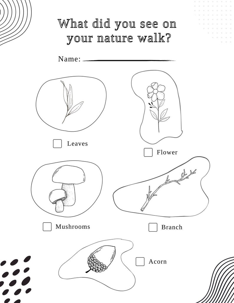 Printable Nature Walk Scavenger Hunt - Etsy