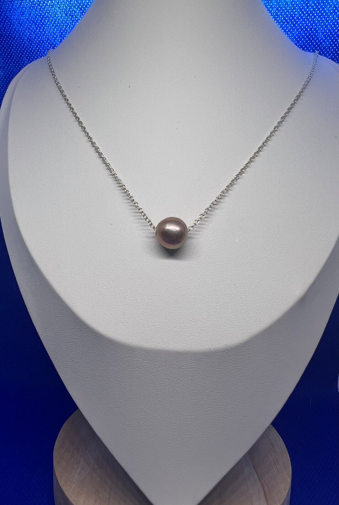 925 Sterling Silver Floating Edison Pearl Necklace - Etsy