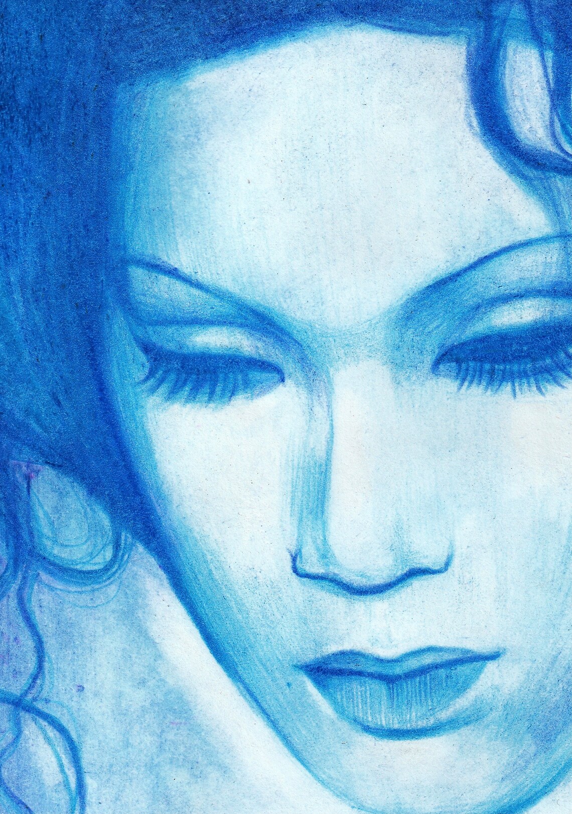 Original Colored Pencil Drawing on Paper Kozi - Etsy