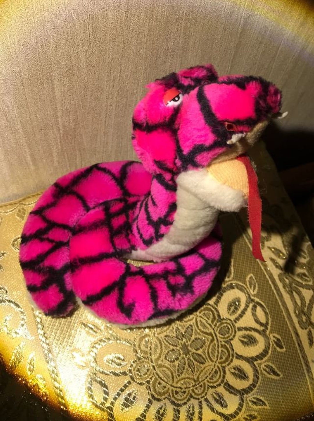 90s Vintage Snake Plush Toy in Pink Color - Etsy