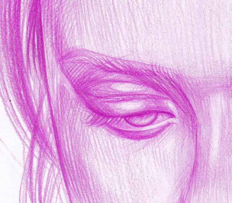 Original Colored Pencil Drawing on Paper Lurk - Etsy