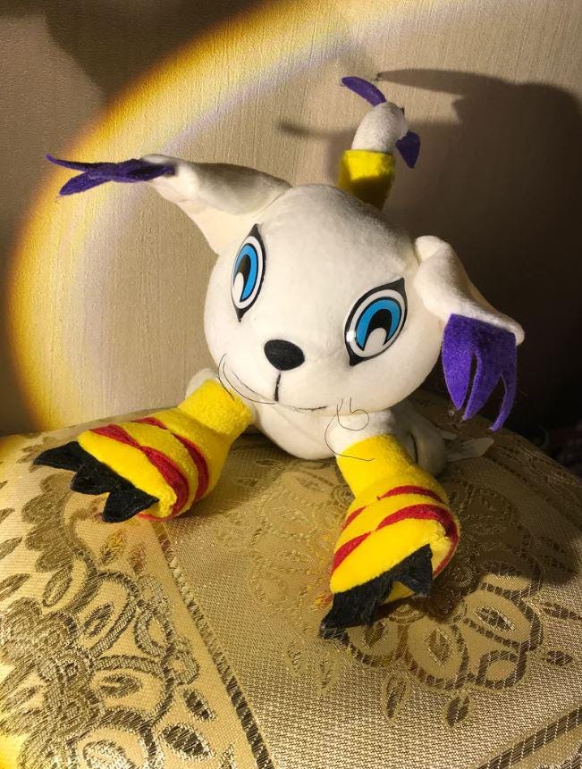 Japan 90s Vintage DIGIMON Plush Toy Tailmon New Evolution Plush Doll ...