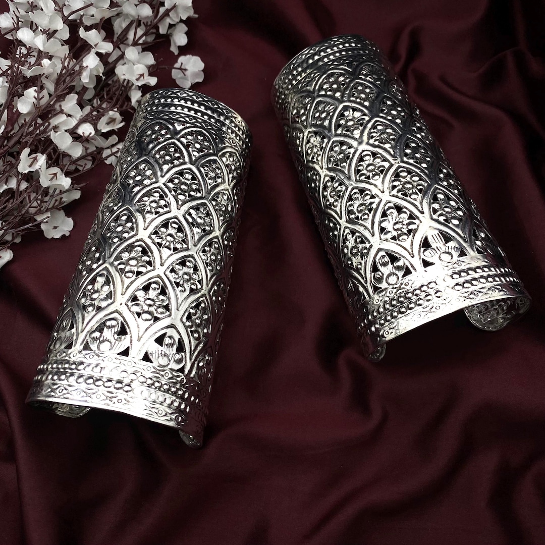Indian Oxidised Hammered Cuff Bracelet, Kada Bangle, Silver Hand Cuff ...