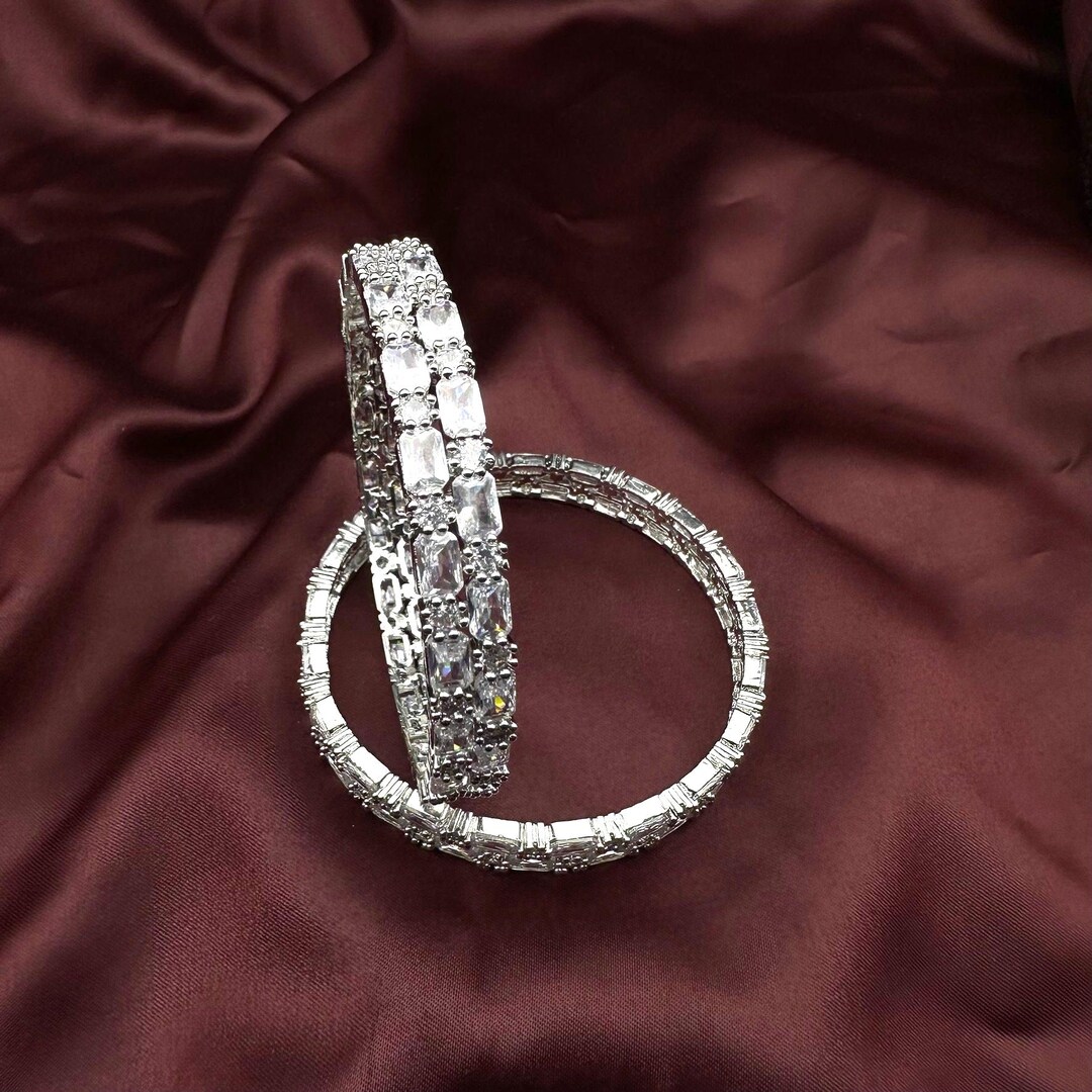 White Stone Bangle: Indian Bridal Wedding Jewelry - Etsy