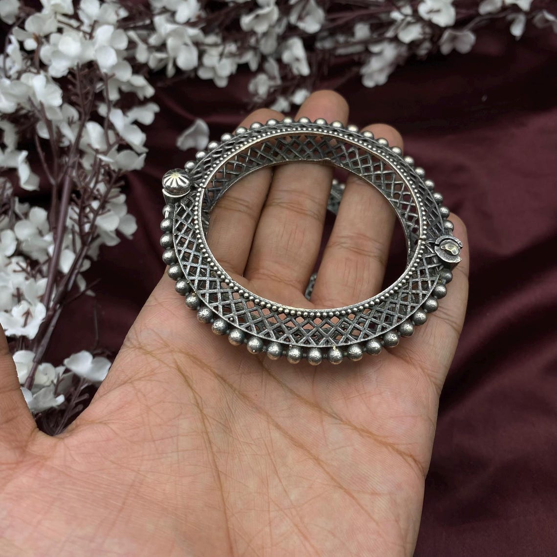 Oxidized Silver Kada Bangle Set: Indian Ethnic Tribal Jewelry - Etsy