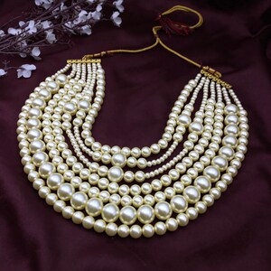 Indian Bollywood Celebrity Alia Bhatt 7 Layer Pearl Collar Choker Set ...