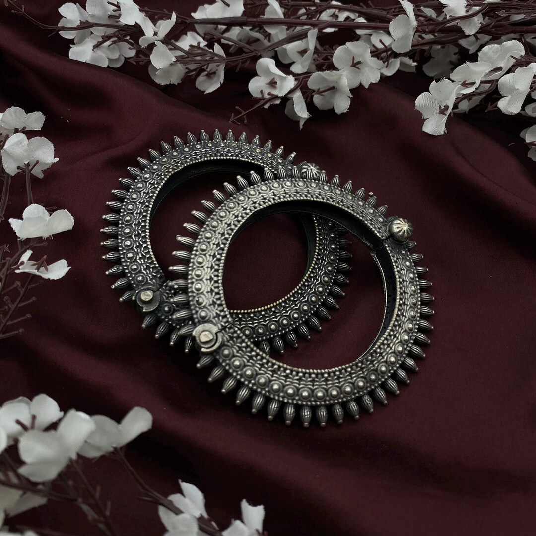Antique Silver Kada Bangles by Quirky Fashions - Etsy