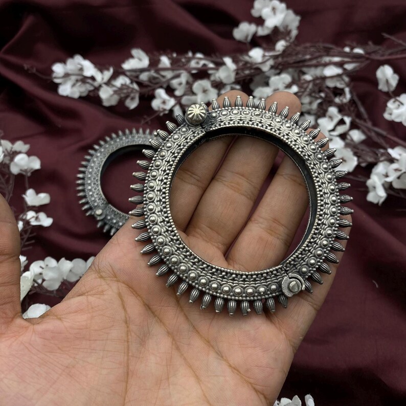 Antique Silver Kada Bangles by Quirky Fashions - Etsy