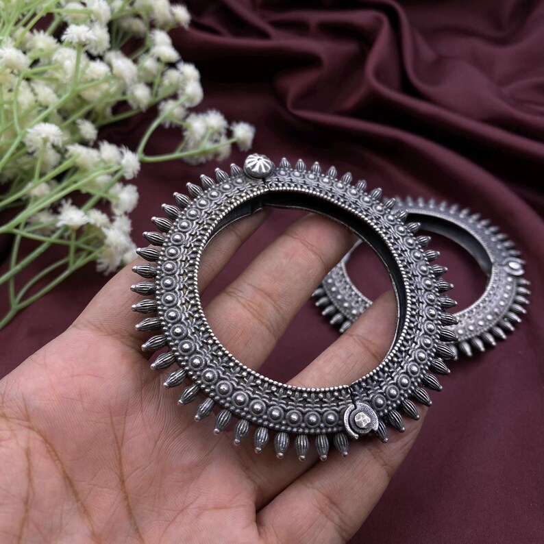 Antique Silver Kada Bangles by Quirky Fashions - Etsy