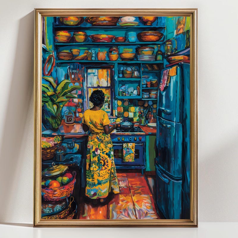 Cooking Lady Print - Etsy