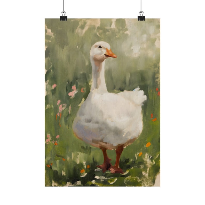 Cottagecore Silly Goose Wall Art, Girls Wall Art, Cute Goose Print ...