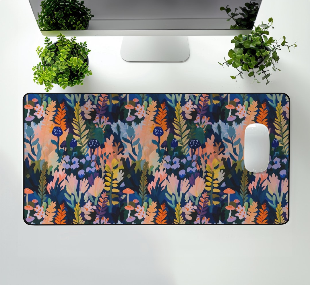 Floral Desk Mat - Colorful Office Decor, Perfect for Home Office ...